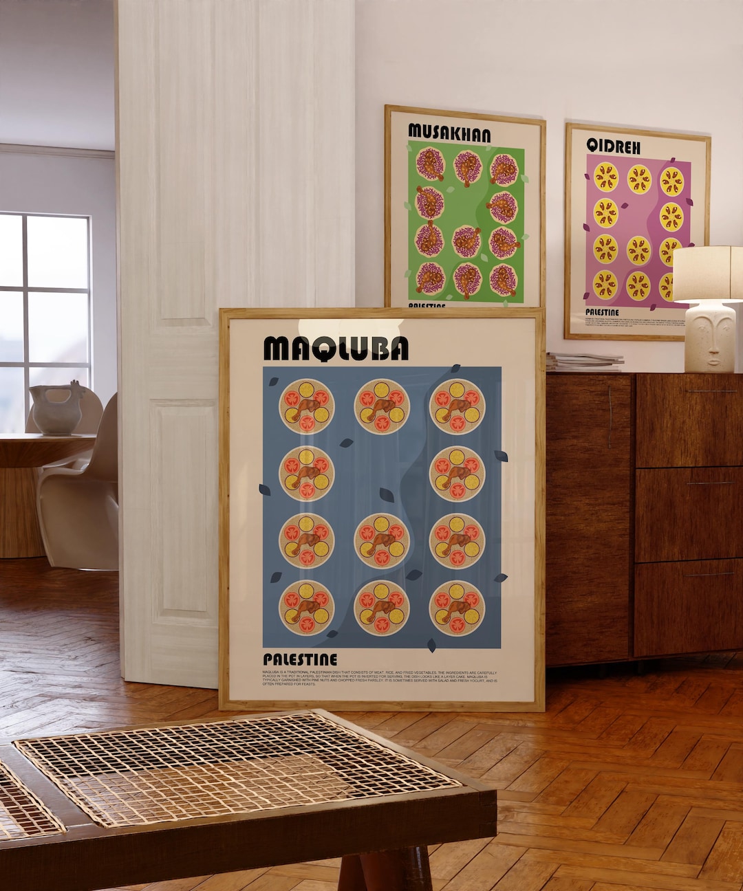 Maqluba Art Print, Palestinian Food Poster, Palestine Food Print, Rice ...