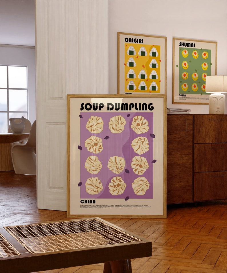 Soup Dumpling Poster Chinese Food Art Kitchen Wall Decor - Etsy