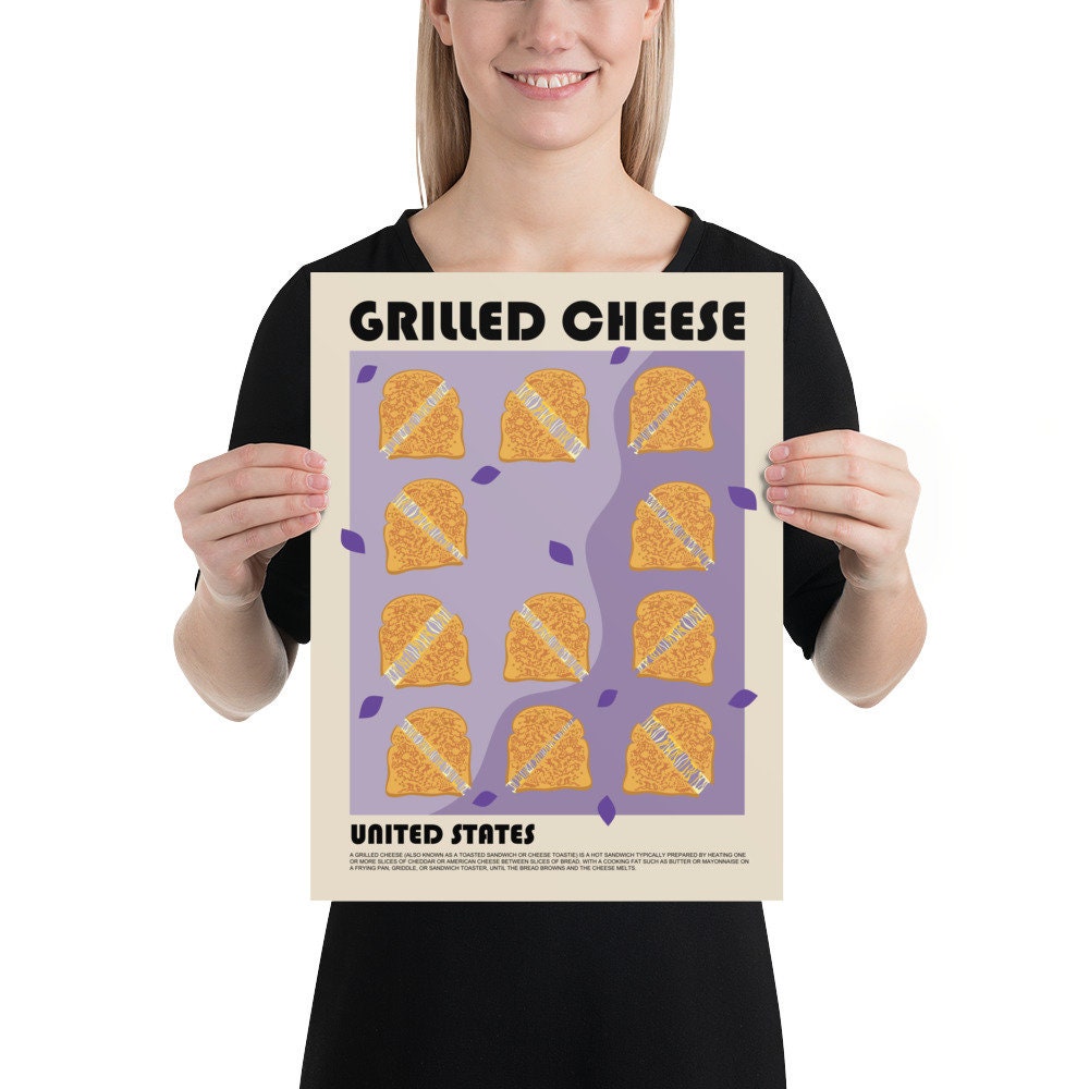 Grilled Cheese Sandwich Art Print Cheese Toastie Poster Food - Etsy
