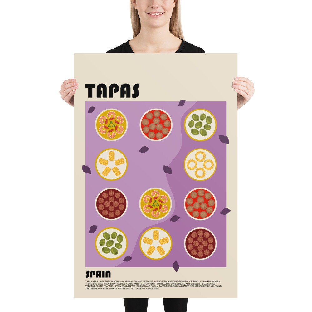 Tapas Poster Spanish Food Print Spanish Cuisine Decor - Etsy