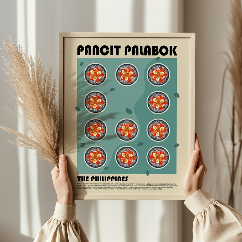 Pancit Palabok Art Print, Filipino Food Poster, Noodle Dish Wall Art ...