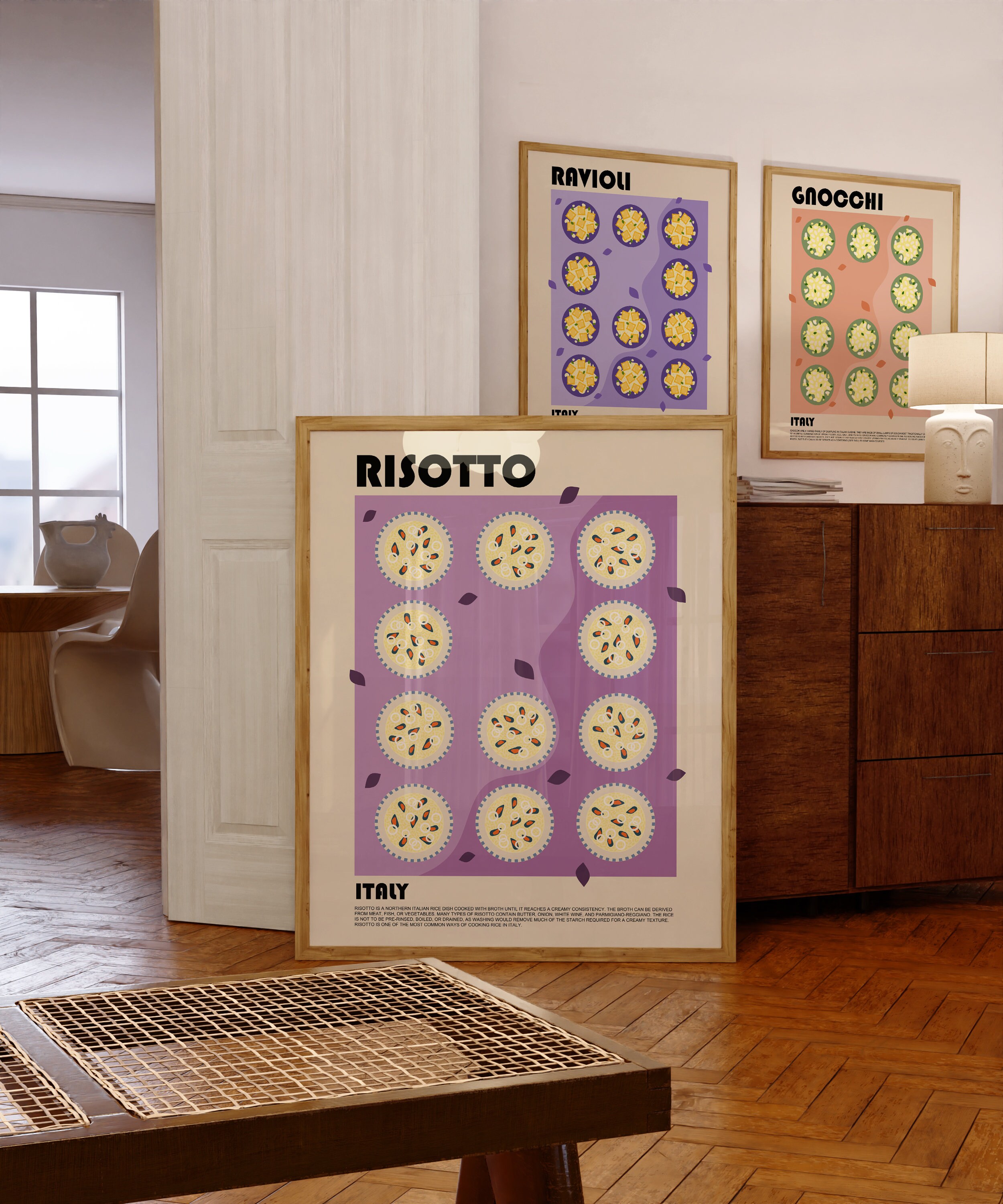 Risotto Art Print, Italian Food Poster, Rice Print, Travel Print ...