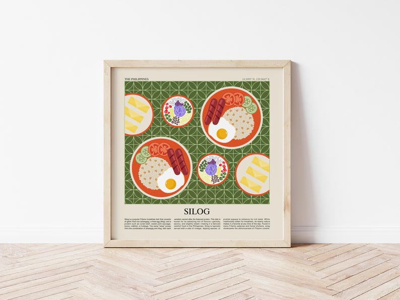 Silog Art Print, Square Food Poster, Philippines Poster, Filipino Food ...
