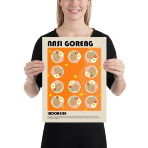 Nasi Goreng Art Print, Fried Rice Poster, Indonesian Food Art, Digital ...