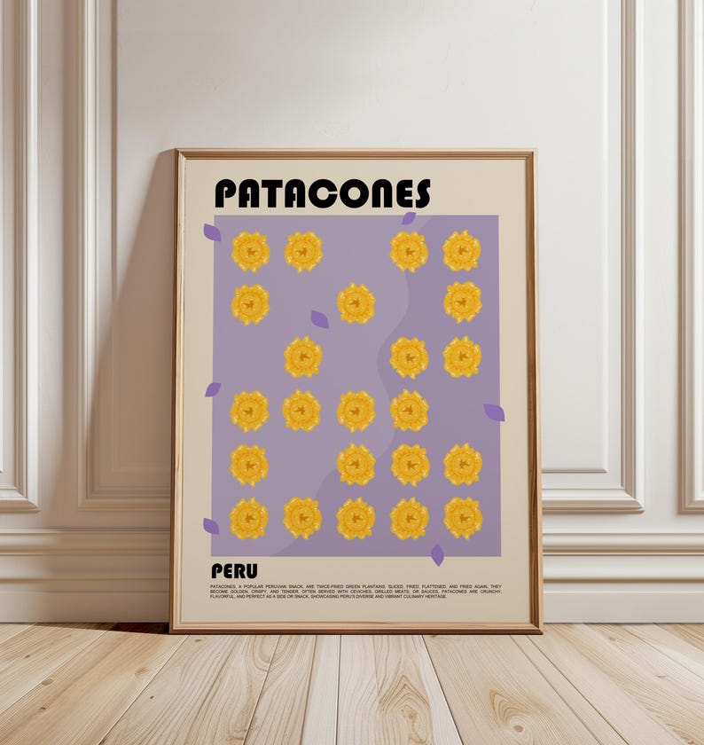 Patacones Art Print, Peruvian Food Wall Art, Traditional Peru Cuisine ...