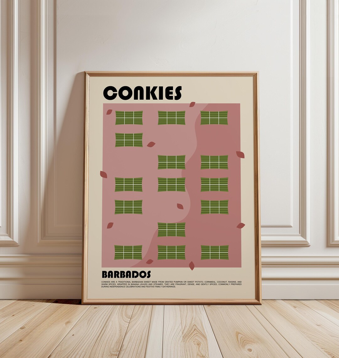 Conkies Art Print, Barbadian Food Wall Art, Traditional Barbados ...