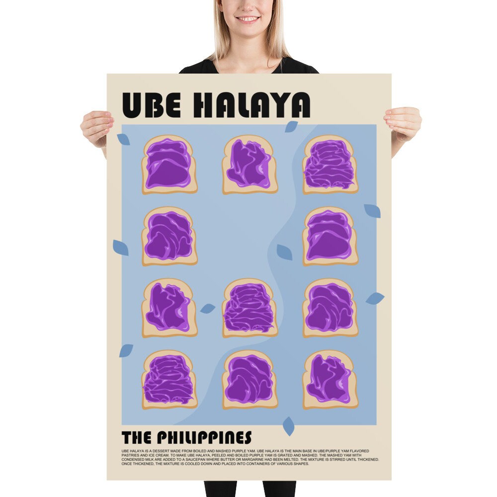 Ube Halaya Art Print, Filipino Food Art, Filipino Dessert Poster, Asian ...