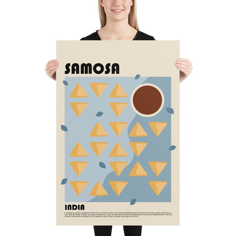 Samosa Poster Indian Food Art Print South Asian Food Poster - Etsy