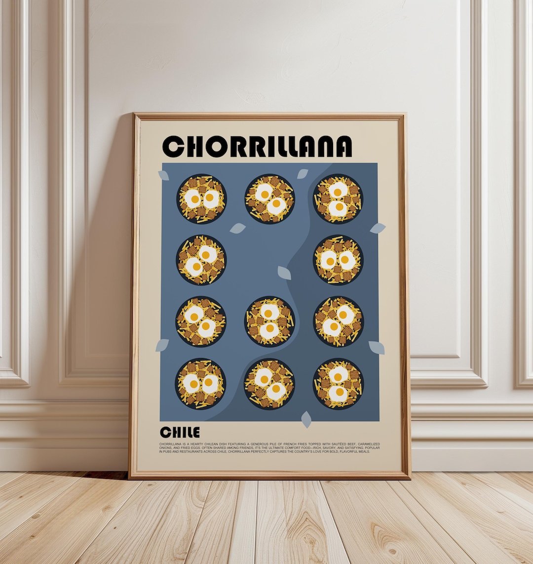 Chorrillana Art Print, Chilean Food Wall Art, South American Cuisine ...