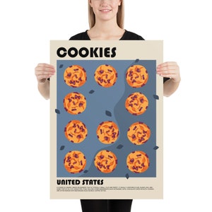 Cookies Poster Dessert Art Print Chocolate Cookie Print - Etsy