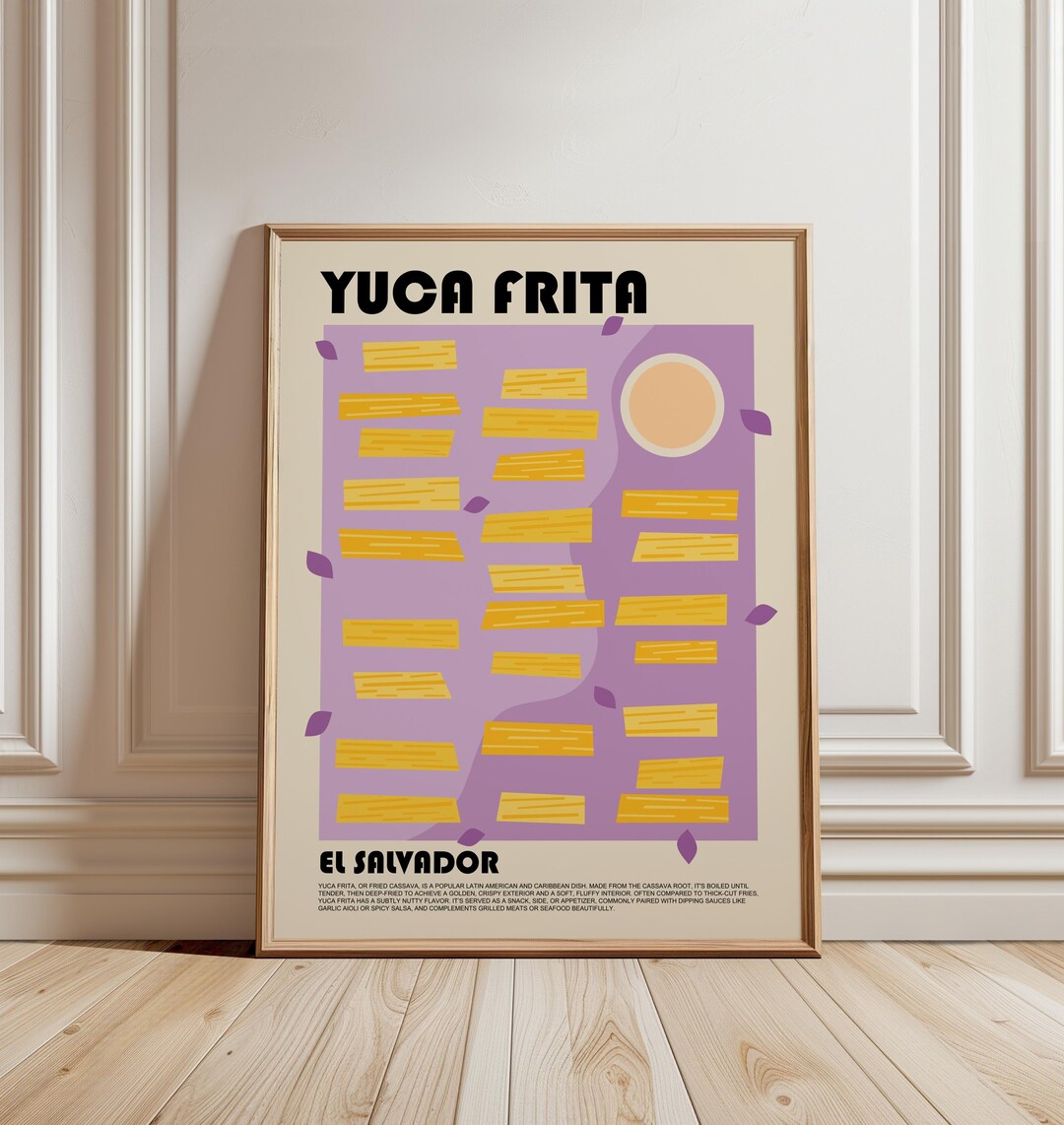 Yuca Frita Art Poster, Salvadoran Cuisine Art, Central American Decor ...