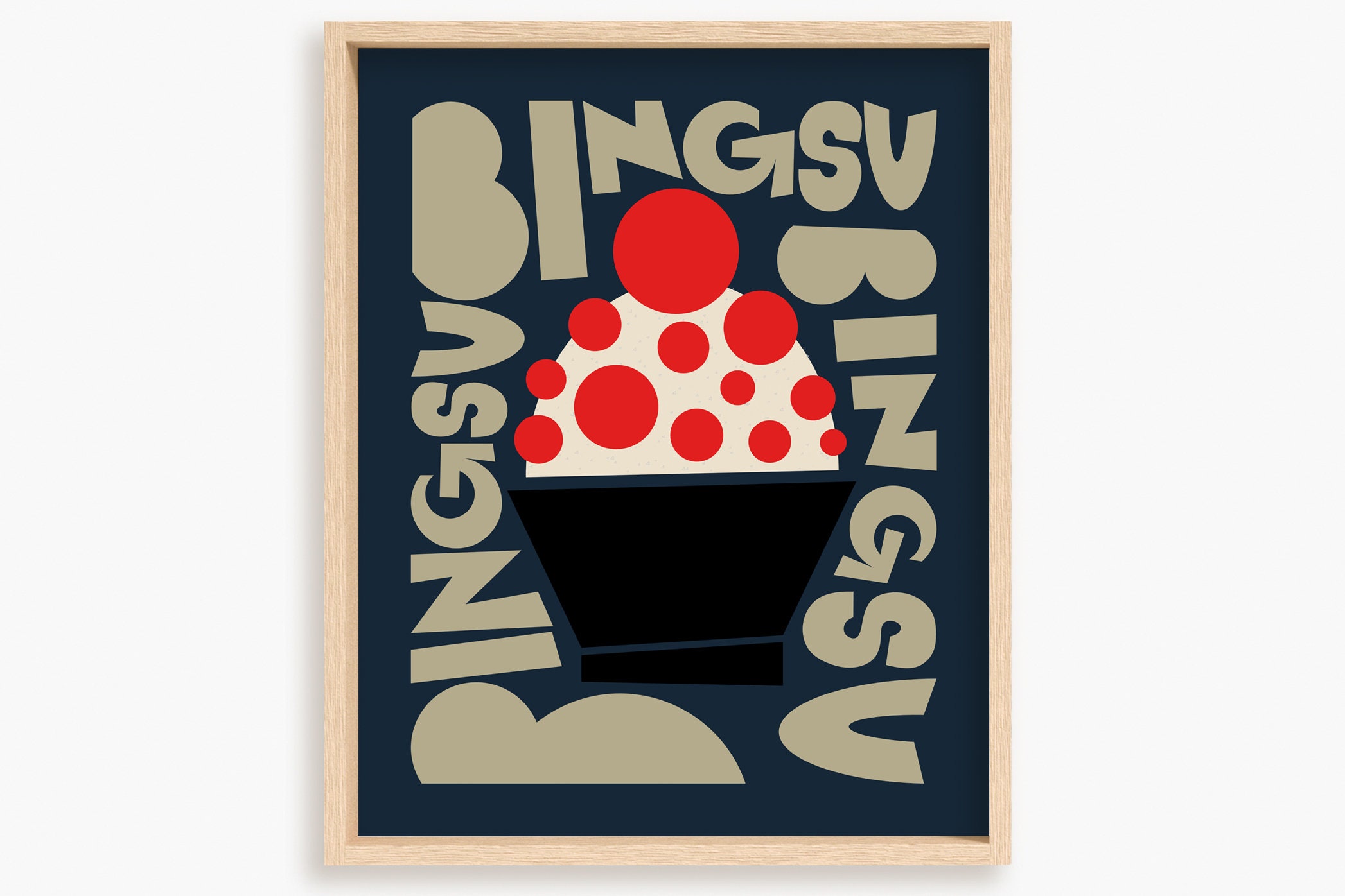 Bingsu Art Print, Korean Food Poster, Asian Dessert Art, Restaurant ...