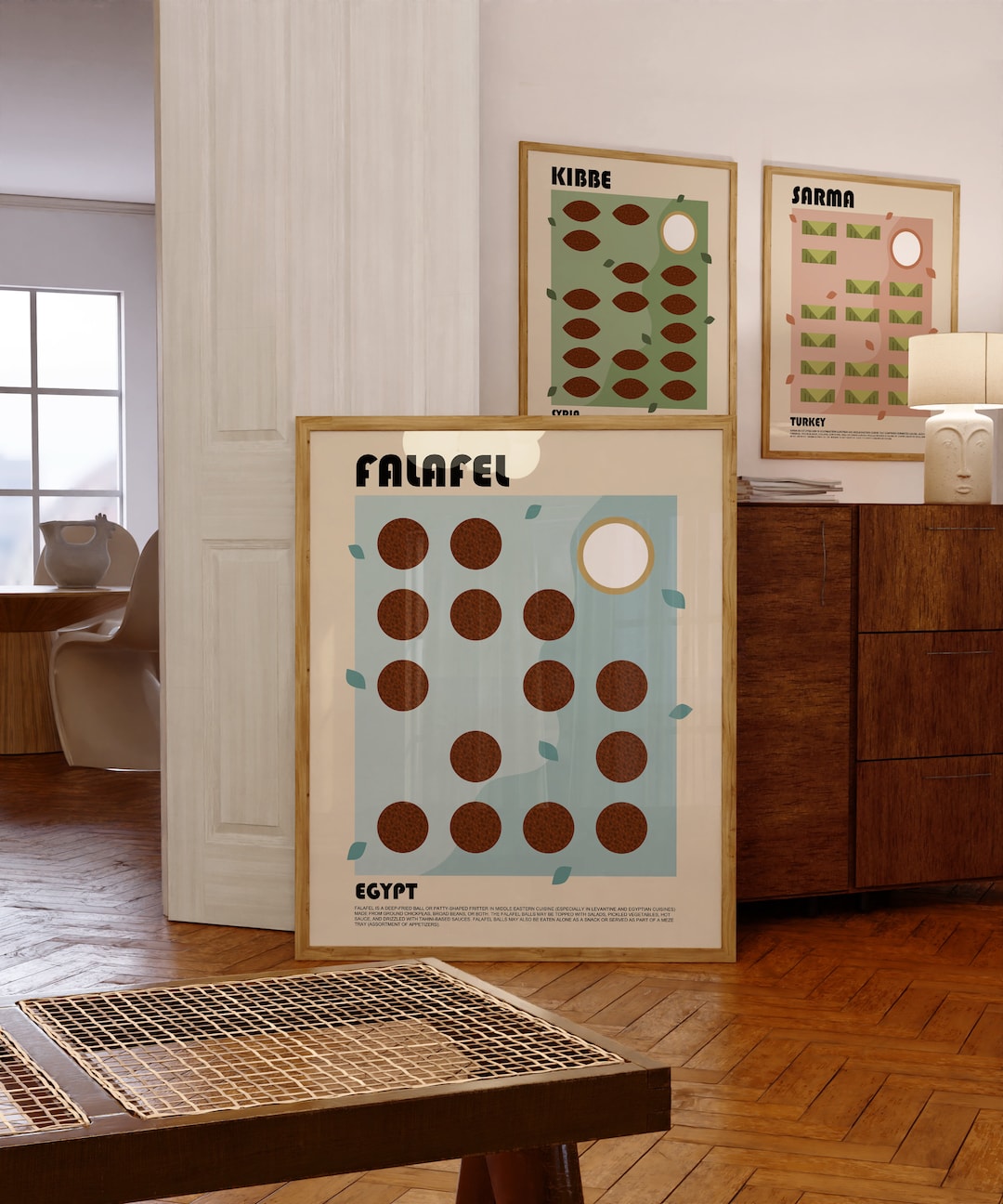 Falafel Art Print, Middle Eastern Food Poster, Arab Food Print, Modern ...