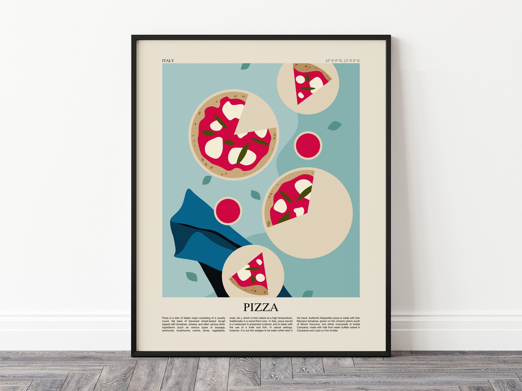 Neapolitan Pizza Art Print Italian Food Poster Italy Art - Etsy