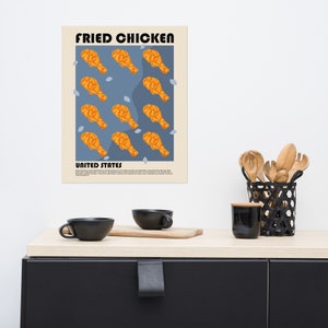 Fried Chicken Art Print Fast Food Poster Modern Kitchen Wall - Etsy