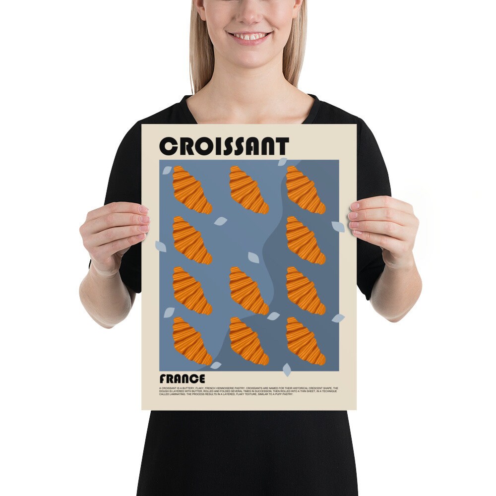 Croissant Art Print French Pastry Poster Food Print Bread - Etsy UK