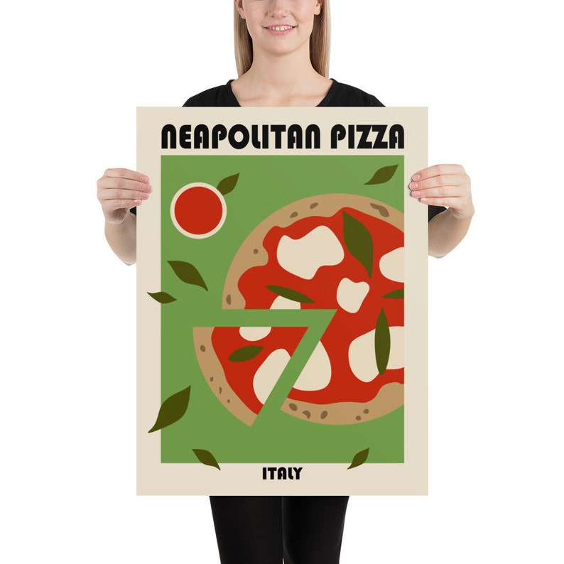 Pizza Poster, Pizza Art Print, Neapolitan Pizza Art, Italy Poster, Food ...