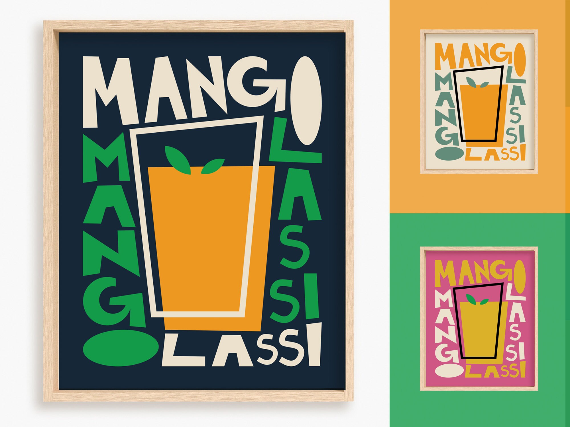 Mango Lassi Art Print, Food Poster, Vintage Food Print, Indian Food Art ...