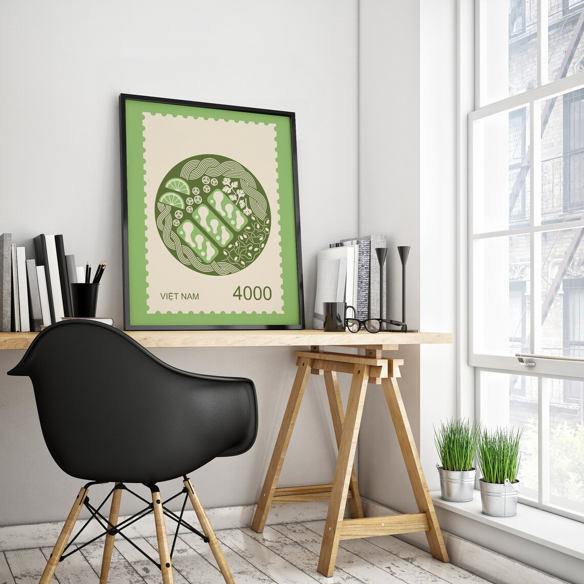 Pho Art Print, Vietnamese Food Art, Food Poster, Food Print, Postage ...