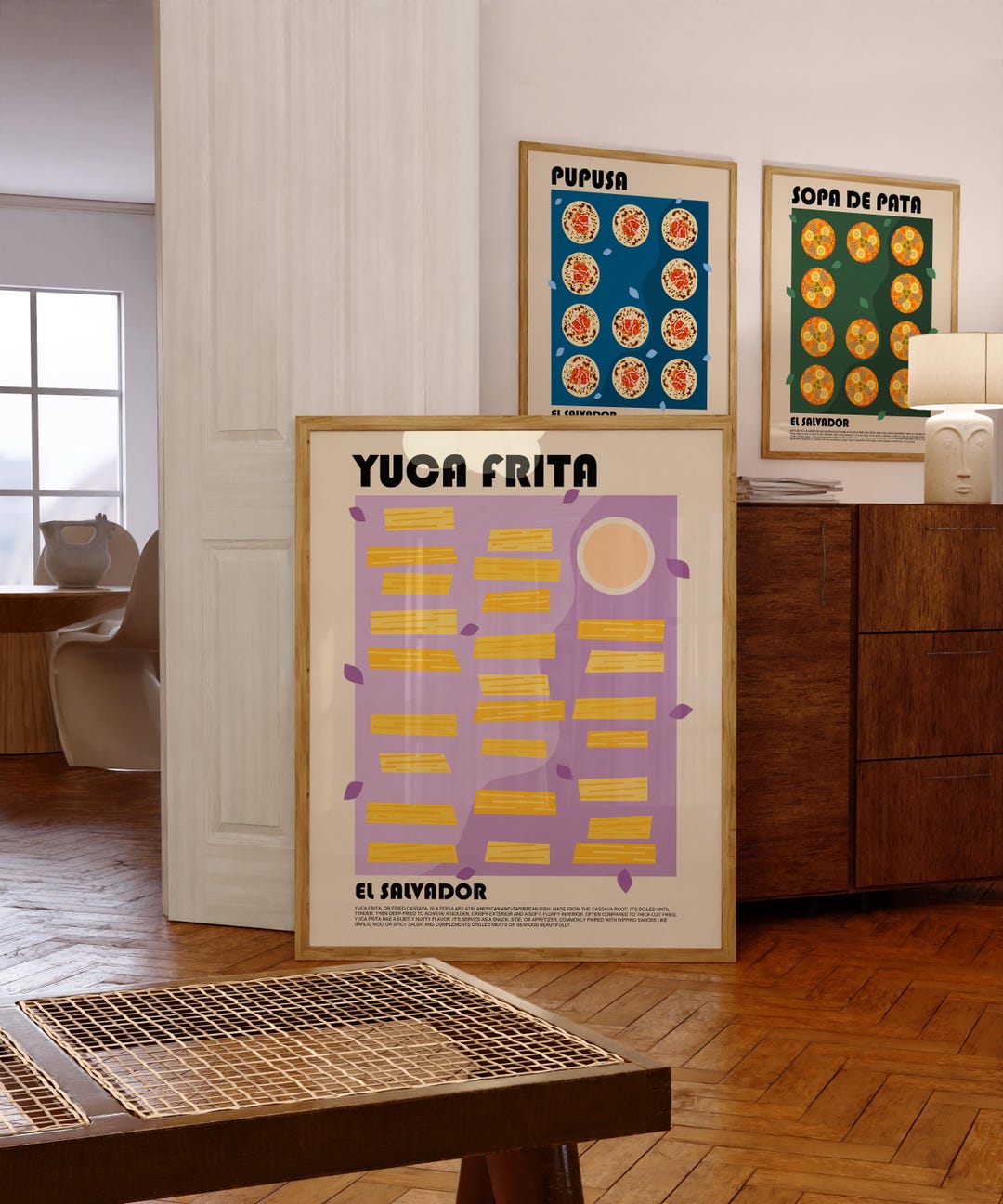 Yuca Frita Art Poster, Salvadoran Cuisine Art, Central American Decor ...