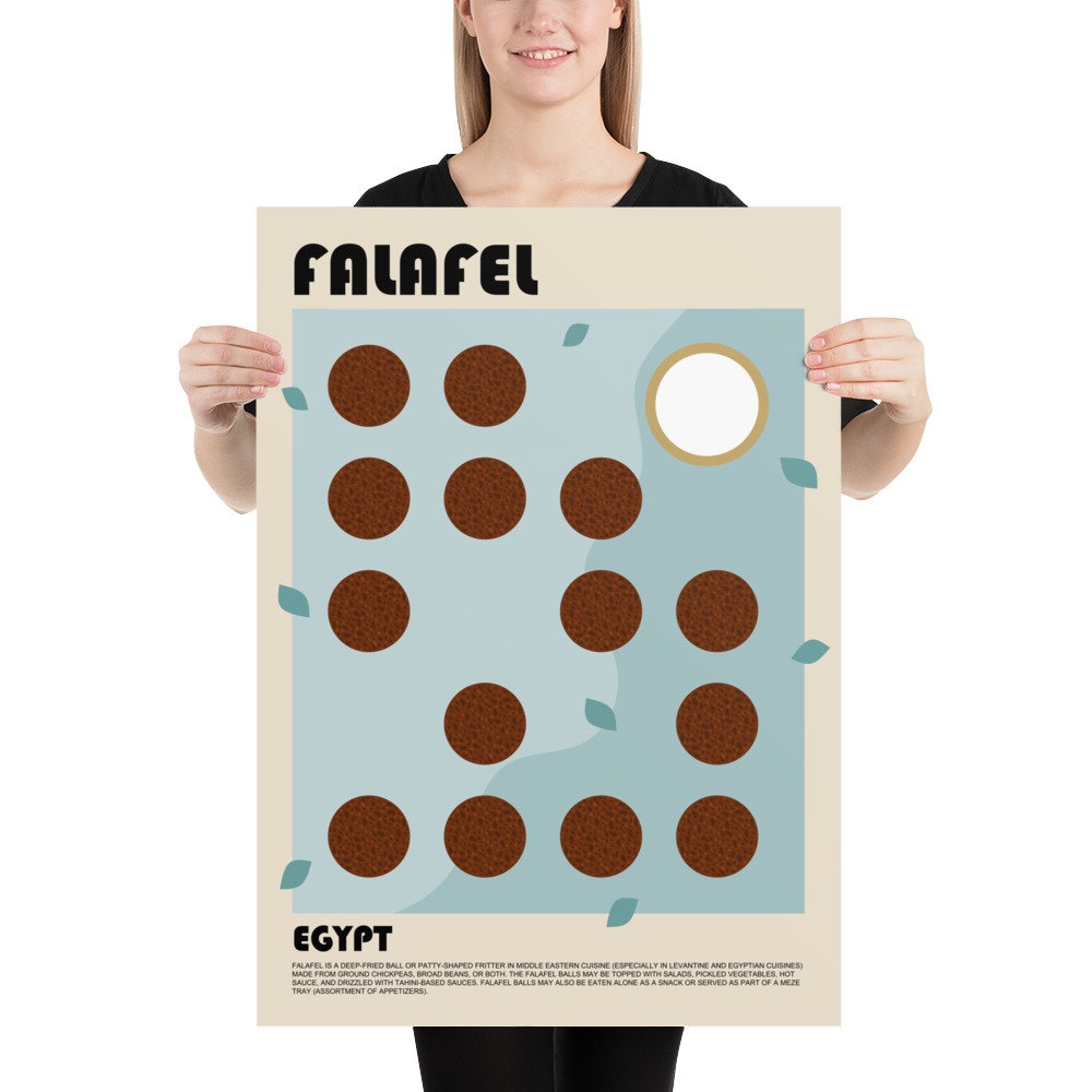 Falafel Art Print, Middle Eastern Food Poster, Arab Food Print, Modern ...