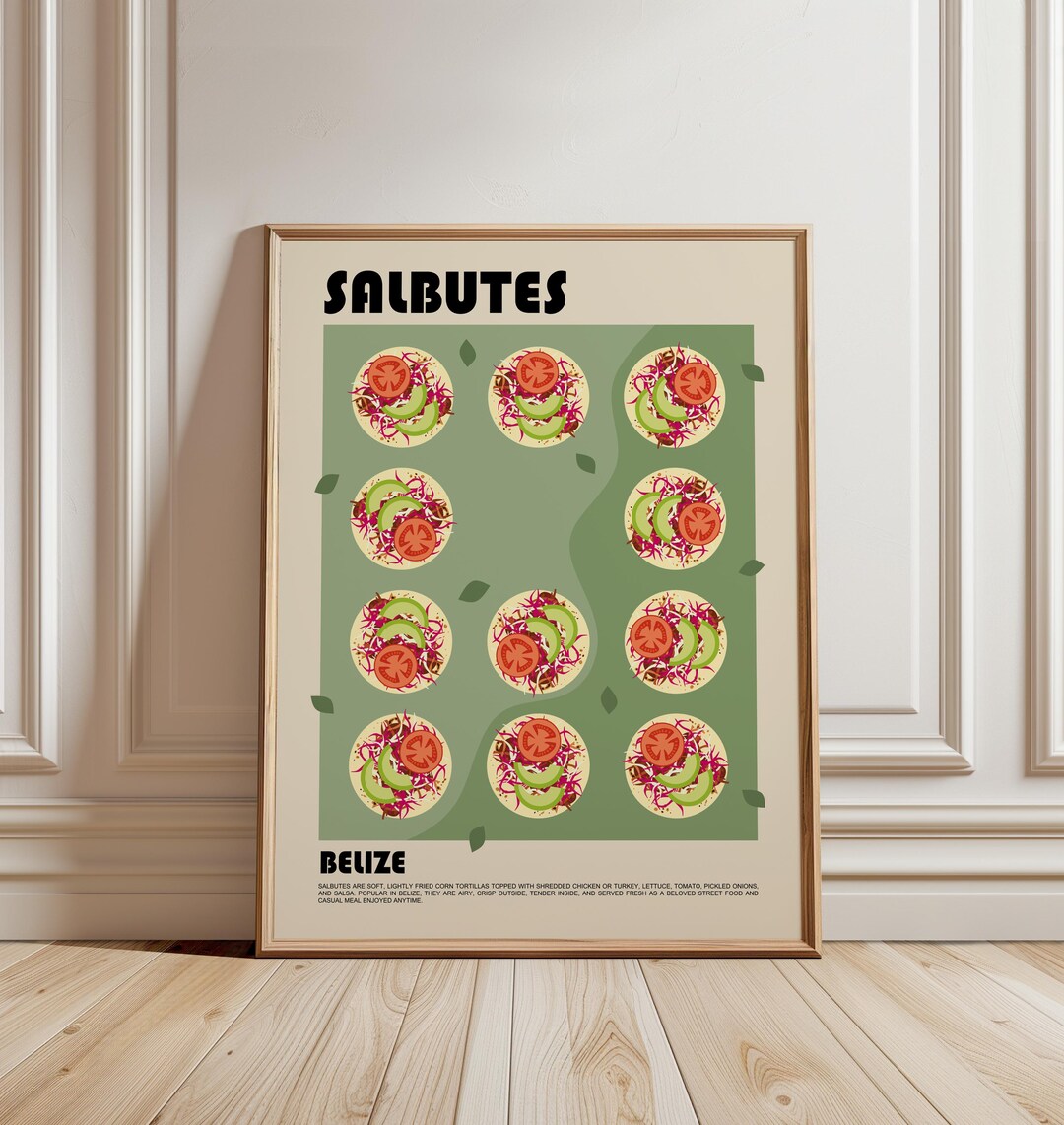 Salbutes Art Print, Belizean Food Wall Art, Traditional Belize Cuisine ...