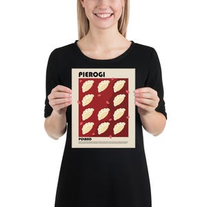 Pierogi Poster, Polish Food Art Print, Modern Kitchen Wall Art, Vintage ...
