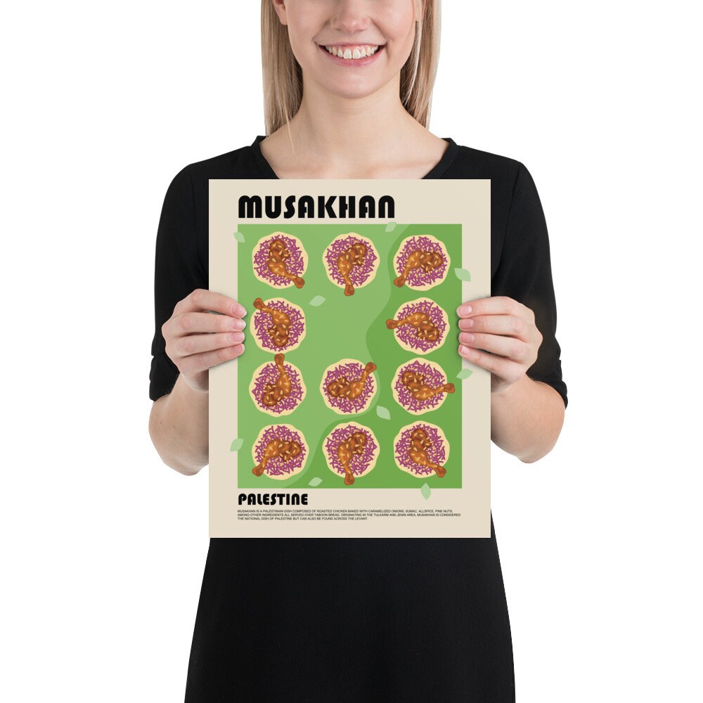 Musakhan Print, Palestinian Food Poster, Palestine Print, Middle ...