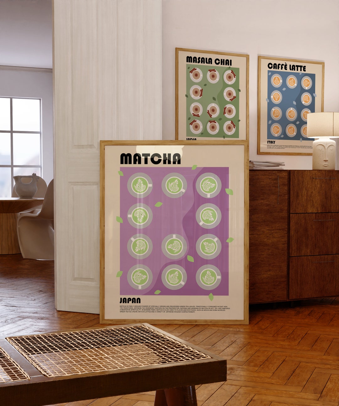 Matcha Poster, Green Tea Print, Matcha Latte Print, Caffeine Poster ...