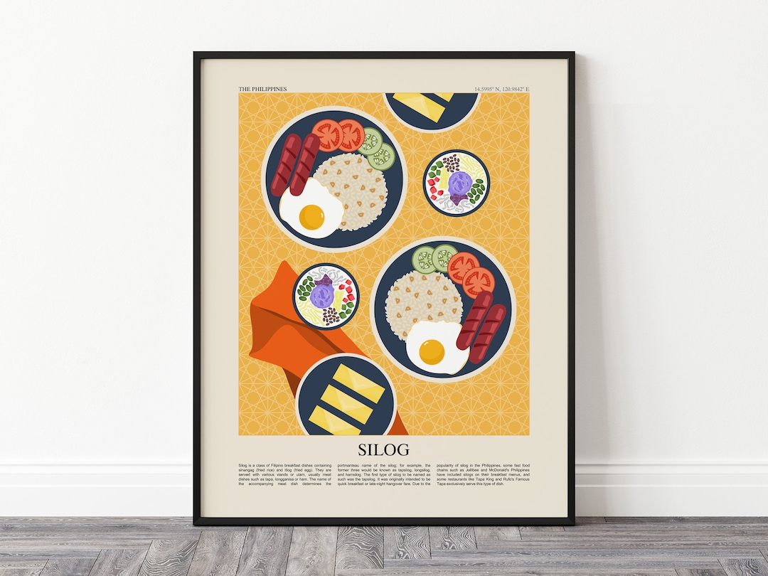 Silog Art Print, Philippines Poster, Filipino Food Art, Asian Breakfast ...