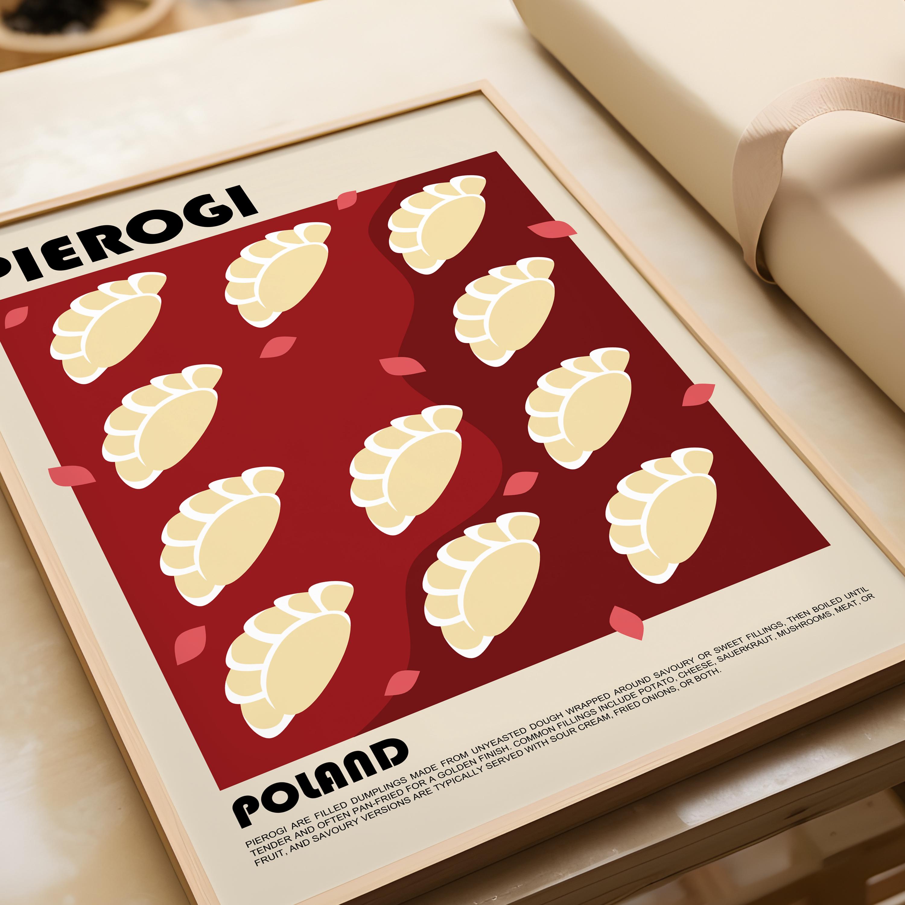 Pierogi Poster, Polish Food Art Print, Modern Kitchen Wall Art, Vintage ...