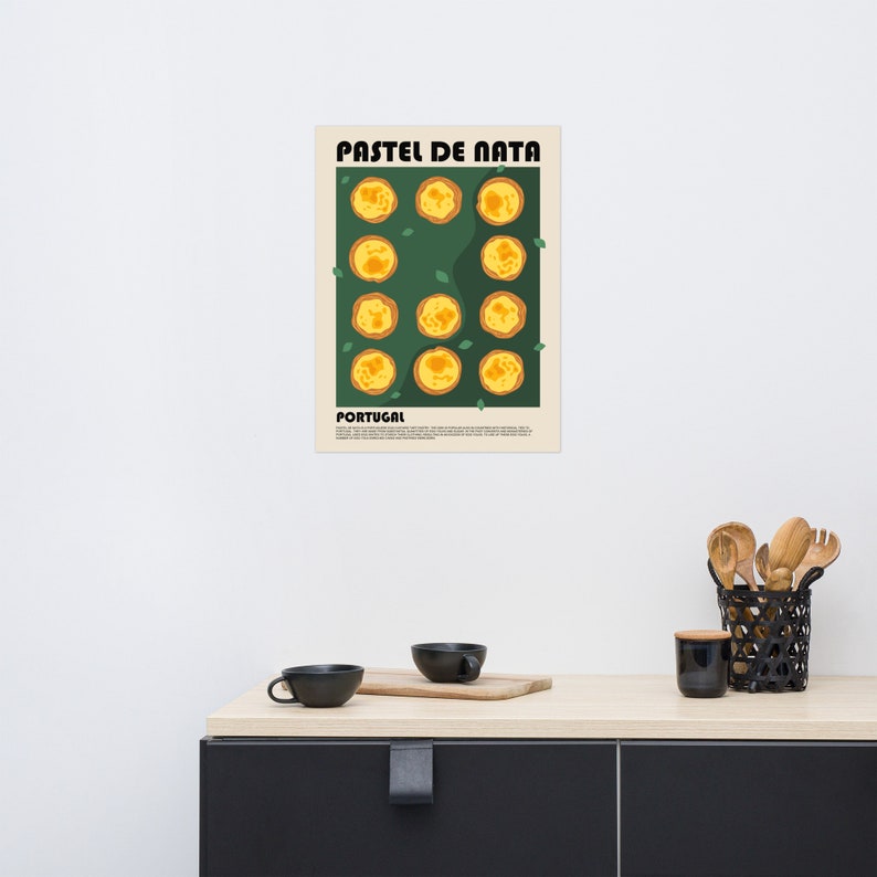 Pastel De Nata Poster Portugese Food Art Print Portugal - Etsy