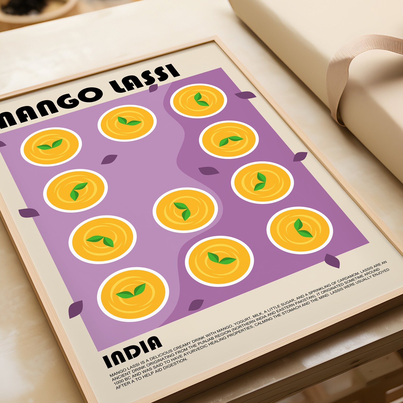 Mango Lassi Poster, Indian Drink Print, Indian Food Poster, Asian Food ...