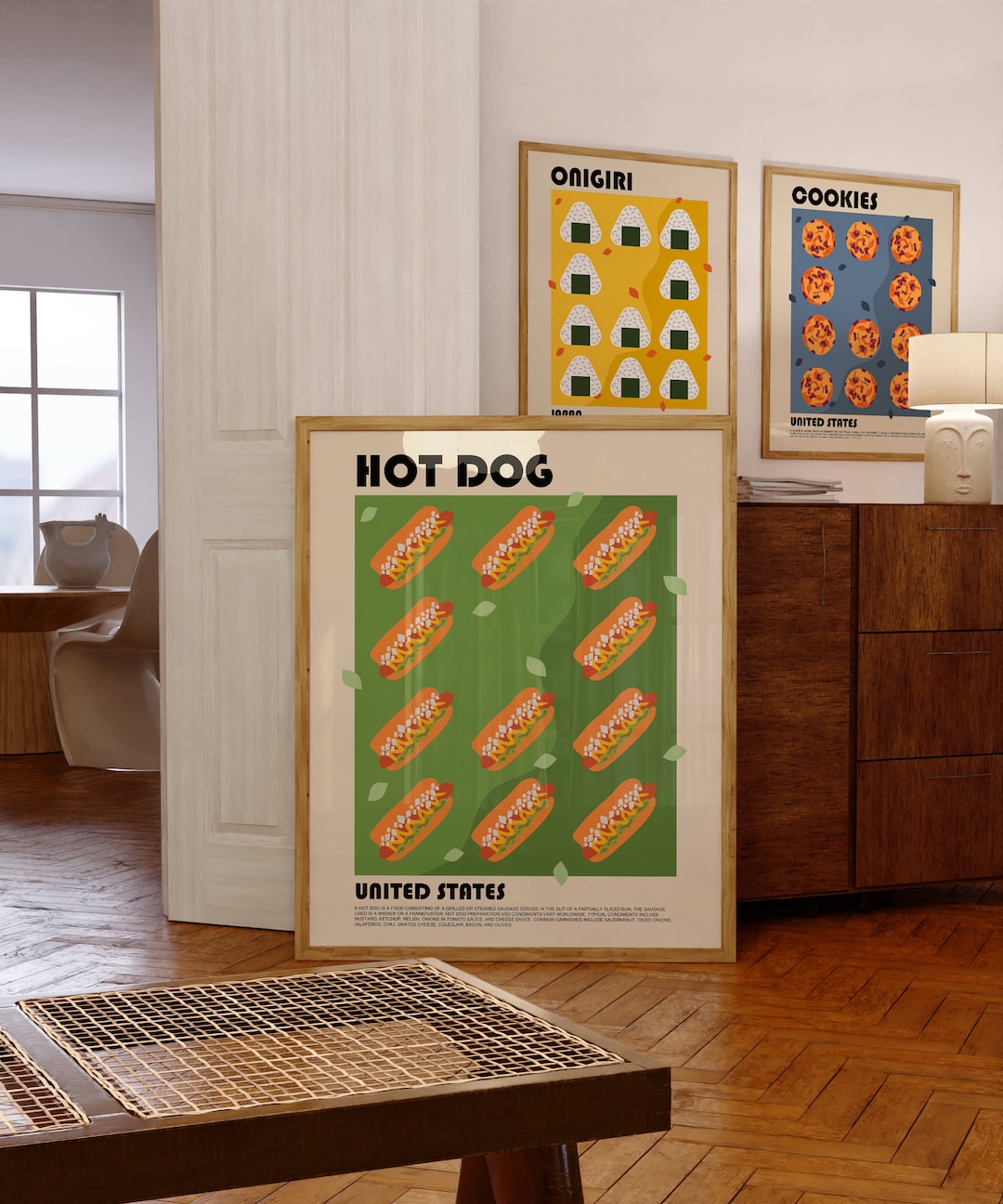 Hot Dog Poster, Street Food Art Print, Sandwich Poster, American Food ...