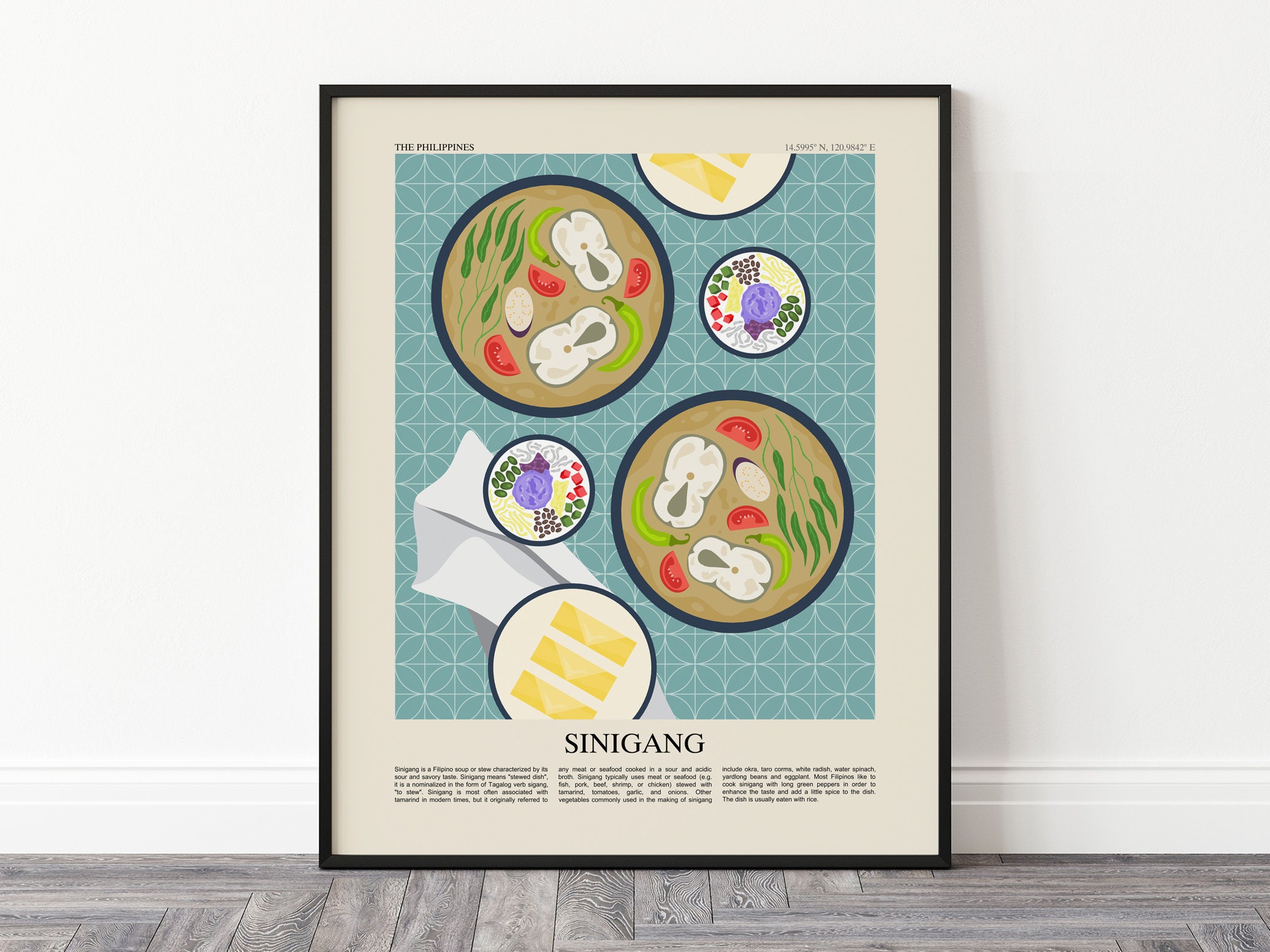 Sinigang Art Print, Philippines Poster, Filipino Food Art, Asian Soup ...