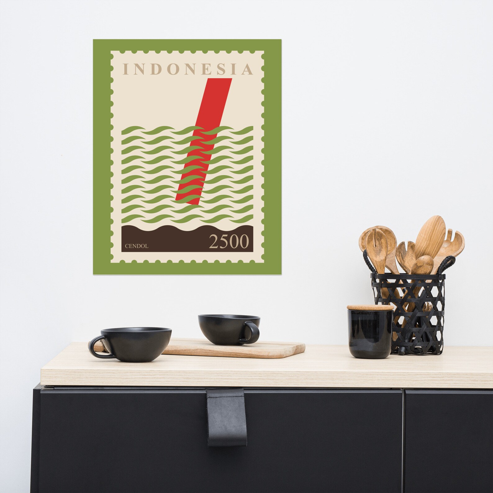 Cendol Poster, Indonesian Food Art Print, Asian Drink Art, Abstract ...