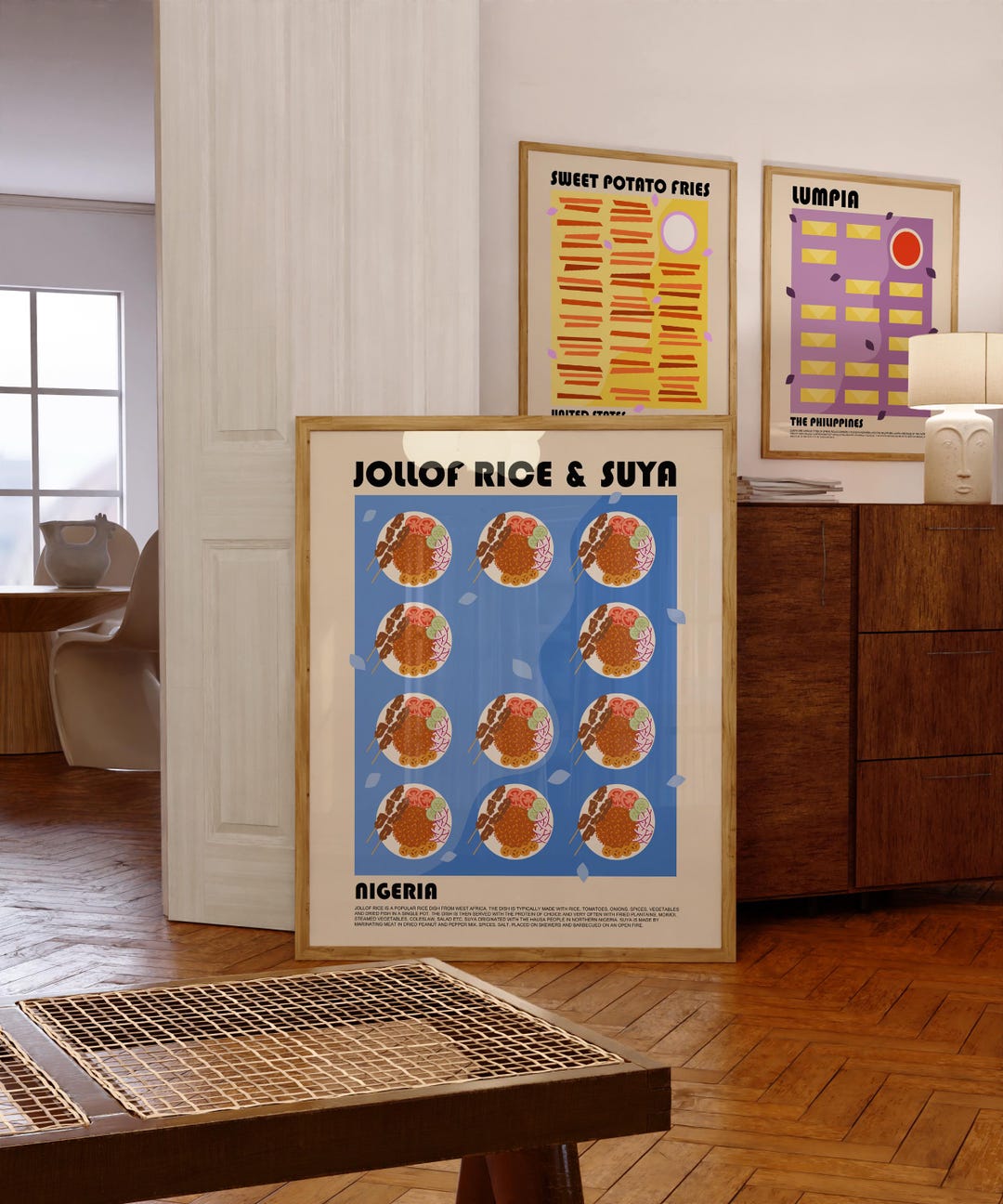 Jollof Rice and Suya Art Print, Nigerian Food Poster, West African Food ...