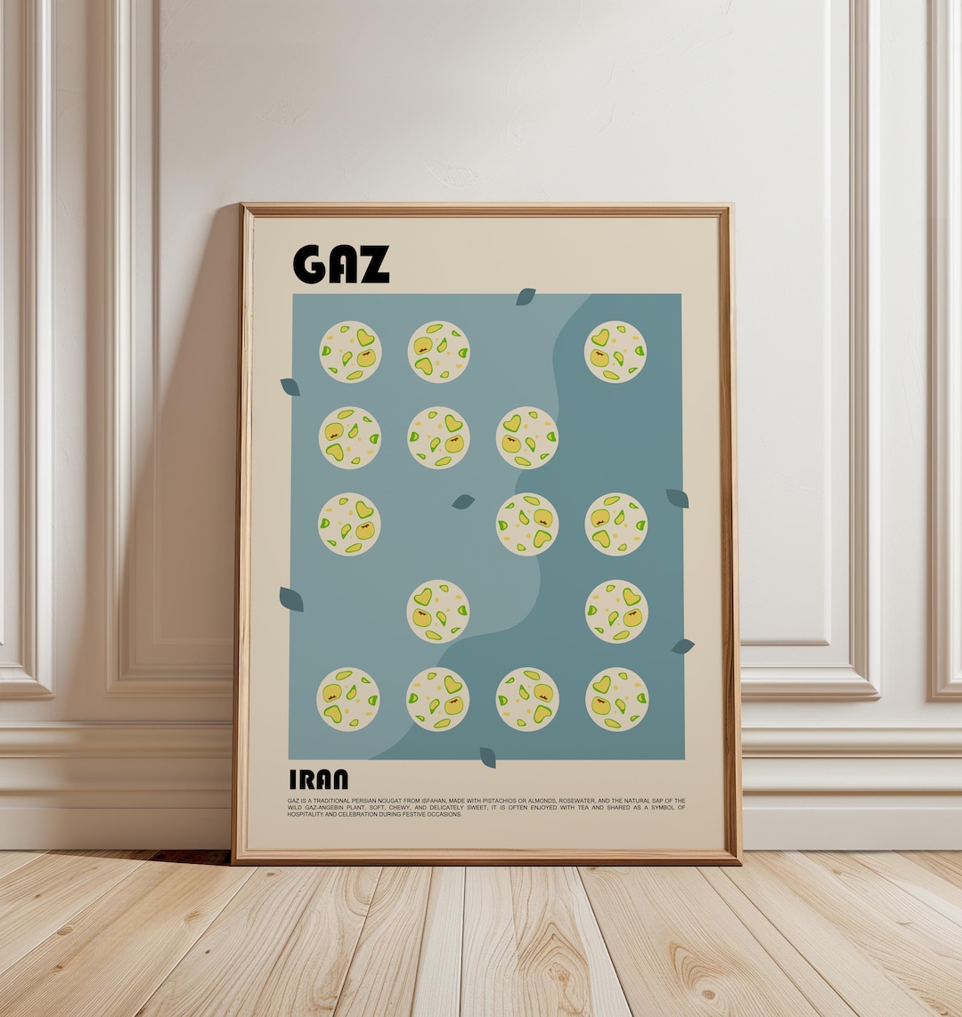 Gaz Art Print, Persian Nougat Wall Art, Iranian Sweets Poster, Dining ...