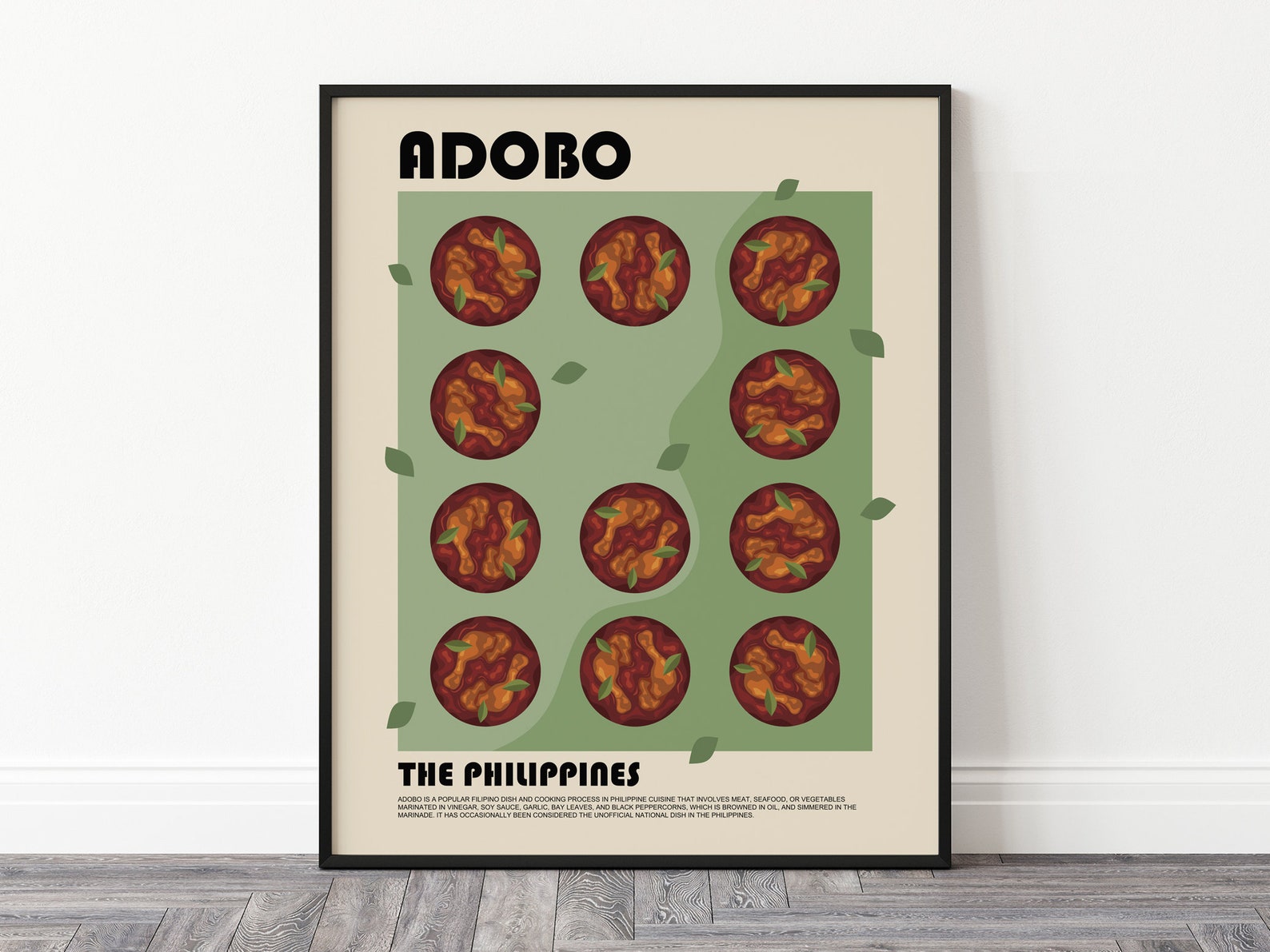 Adobo Art Print Philippines Poster Filipino Food Art Modern - Etsy