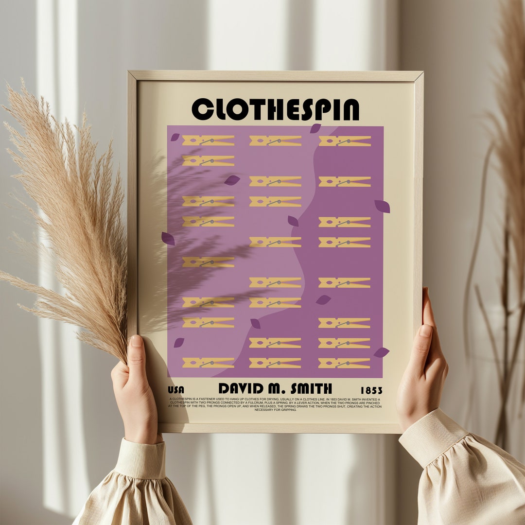 Clothes Pin Poster, Laundry Poster, Laundry Room Wall Art, Utility Room ...