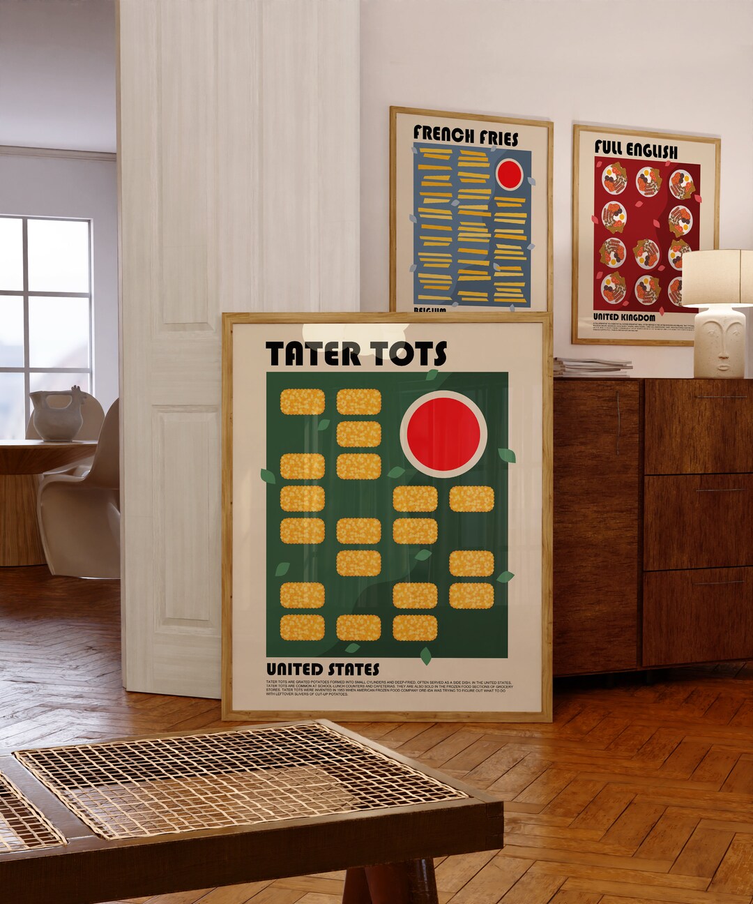 Tater Tots Art Print, Potato Poster, Fried Food Poster, Fast Food Print ...