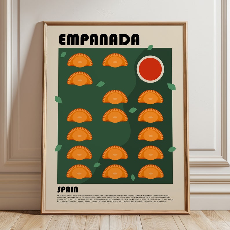 Empanada Poster, Spanish Food Print, Latin American Food Print, Travel ...