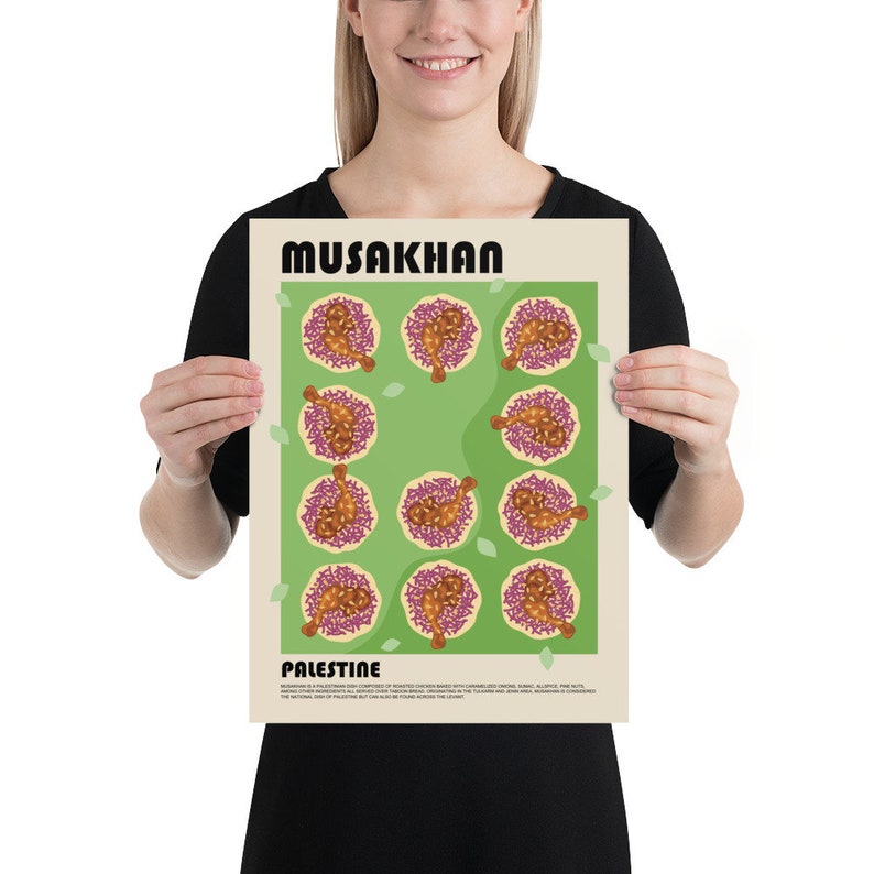 Musakhan Print, Palestinian Food Poster, Palestine Print, Middle ...