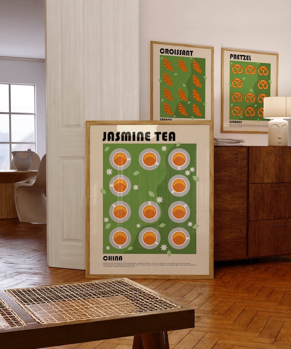Jasmine Tea Poster Chinese Tea Art Print Asian Drink Art | Etsy