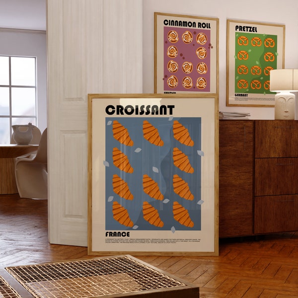 Croissant Art - Etsy