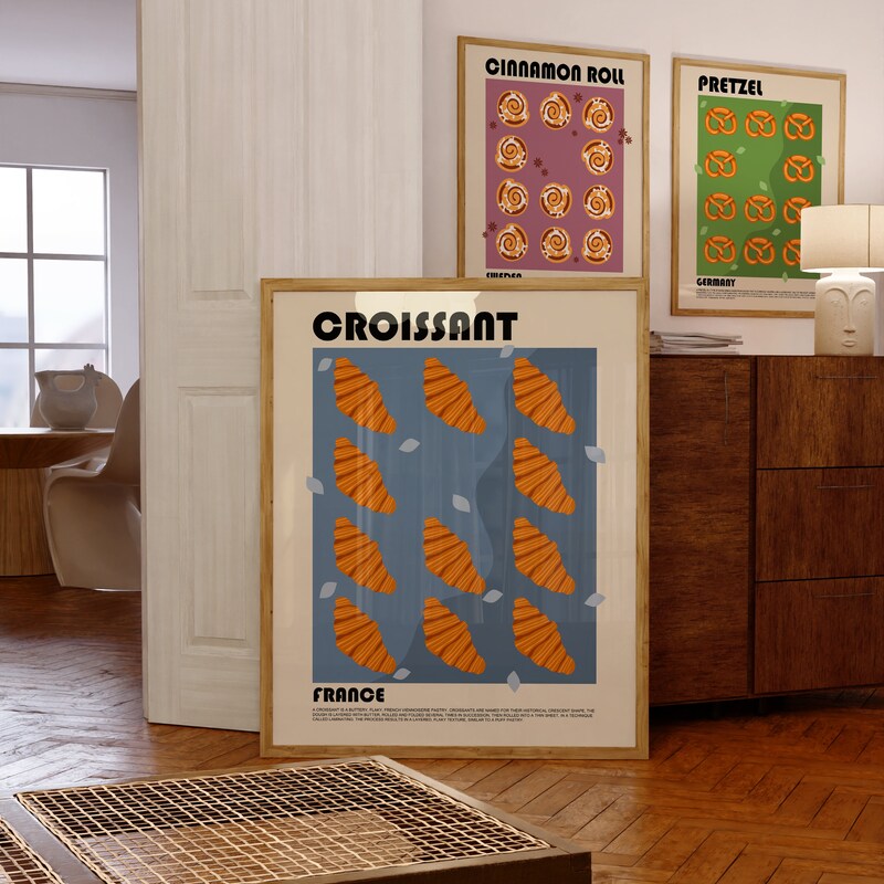 Croissant Art - Etsy
