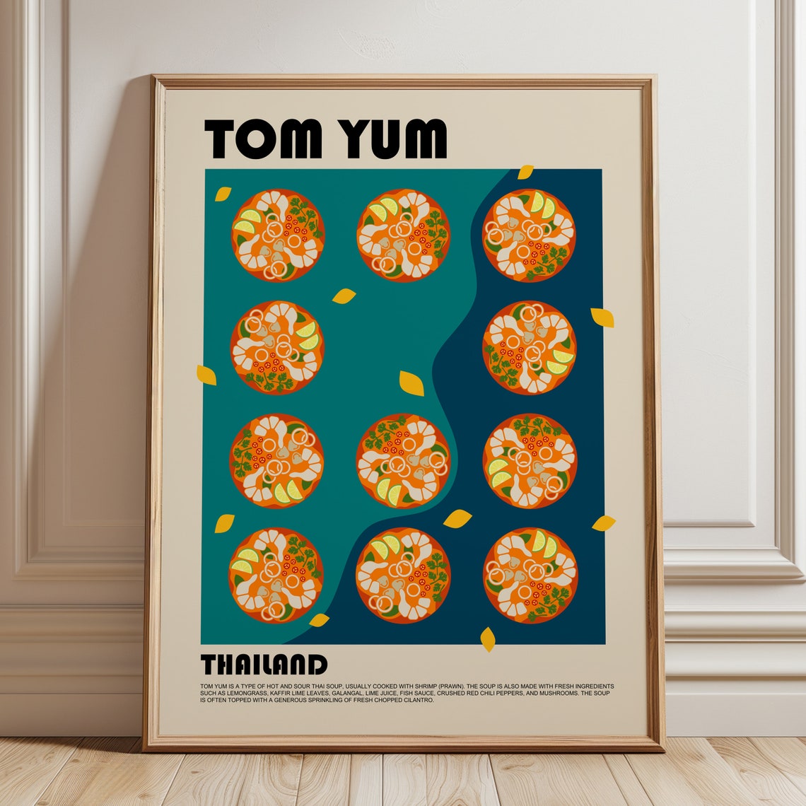 Tom Yum Art Print, Thai Food Poster, Thailand Print, Asian Food Poster ...