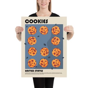 Cookies Poster Dessert Art Print Chocolate Cookie Print - Etsy
