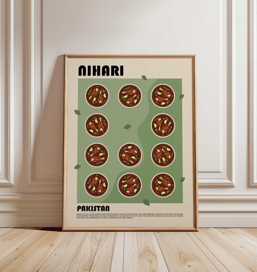 Nihari Art Print, Pakistani Food Poster, Traditional South Asian ...