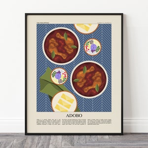 Adobo Art Print, Philippines Poster, Filipino Food Art, Modern Kitchen ...
